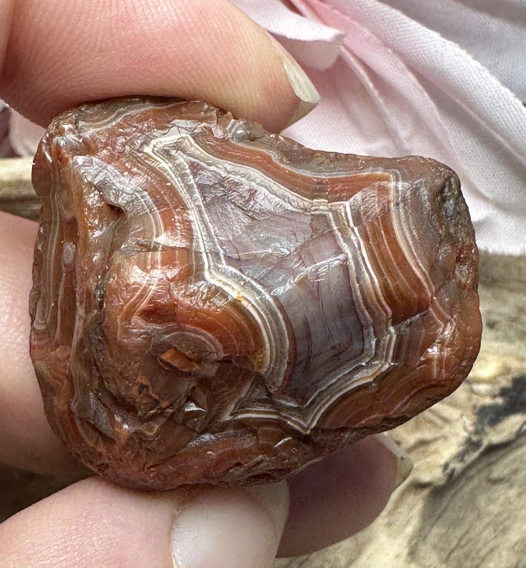 Lake Superior Agate 1.2oz LSA, Red & White Banded Float Agate, Agates ...