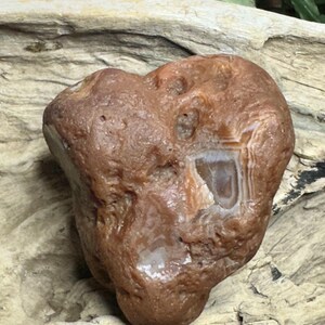Lake Superior Fortification Agate Heart Shaped LSA 3oz, Banded Agate ...
