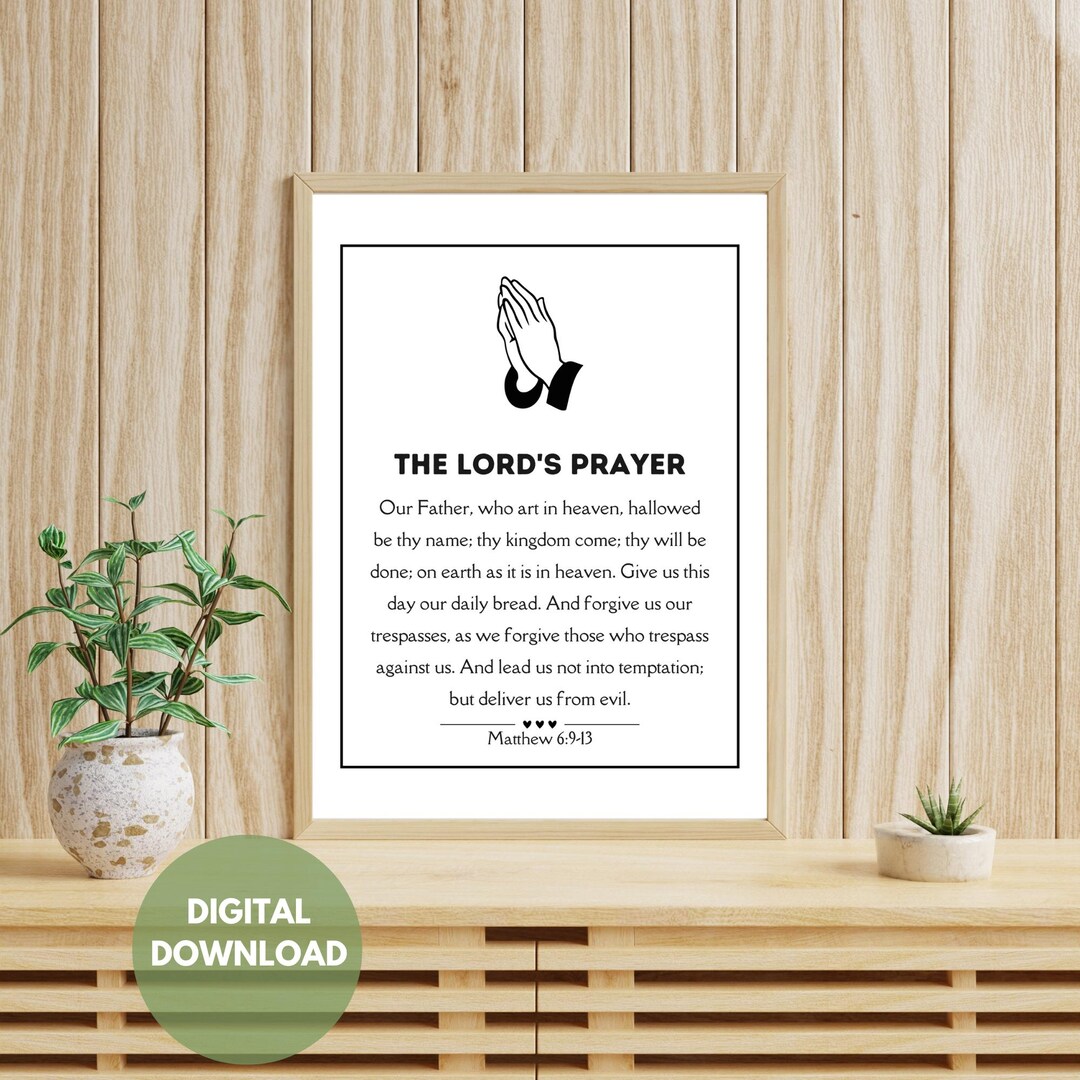 The Lords Prayer Wall Art White Colour Living Room Wall Art Office ...