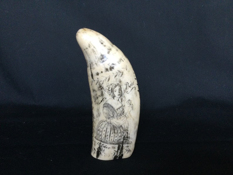 Walrus Tooth Engravings Pink Romulus Ivory Imitation, Replica of an ...