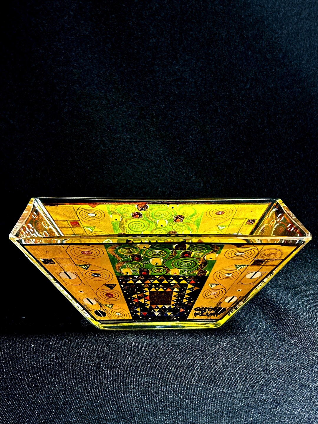 Iridescent Bowl With Art by Gustav Klimt - Stoclet Frieze Hand-painted ...