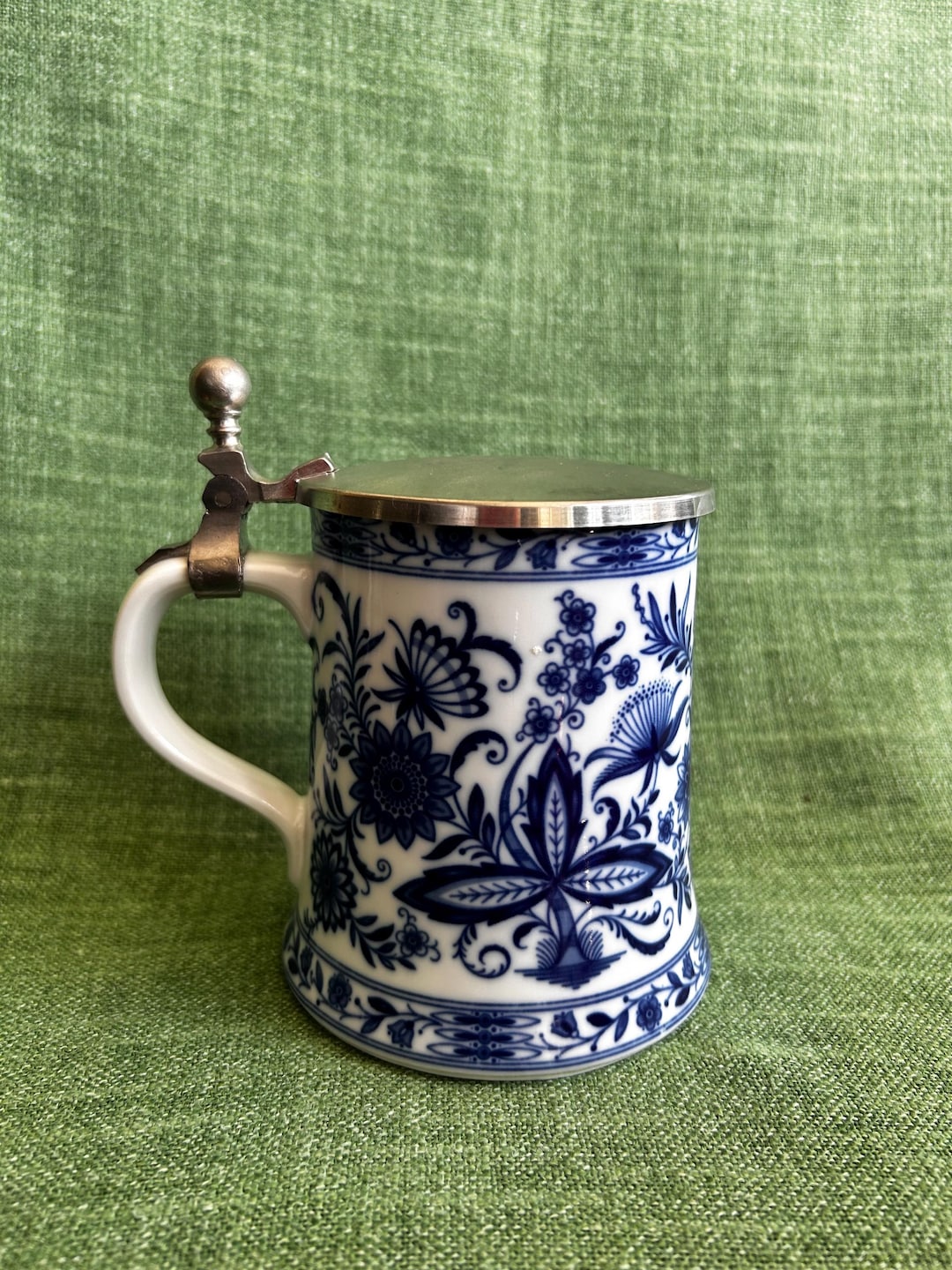 KPM Beer Mug With Onion Pattern Made of Ceramic. Real Cobalt Mug With ...