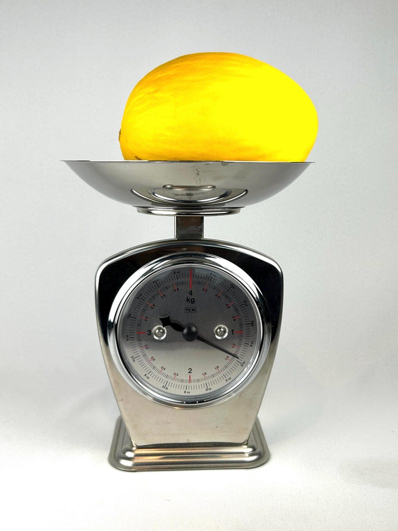 Vintage Silver Kitchen Scale | Mechanical Metal Scale | Retro Mid ...