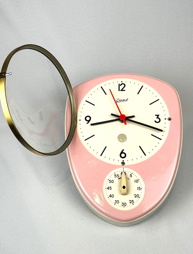 1950s Kitchen Clock | Porcelain Wall Clock With Mechanical Timer ...