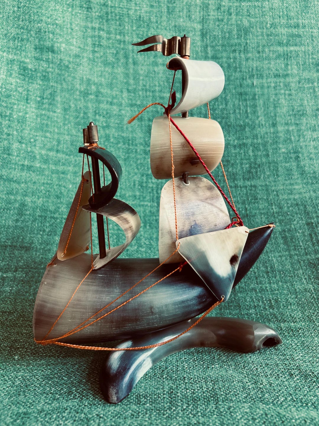 Sailing Ship Made of Cow Horn Old Model Ship Maritime Decoration ...