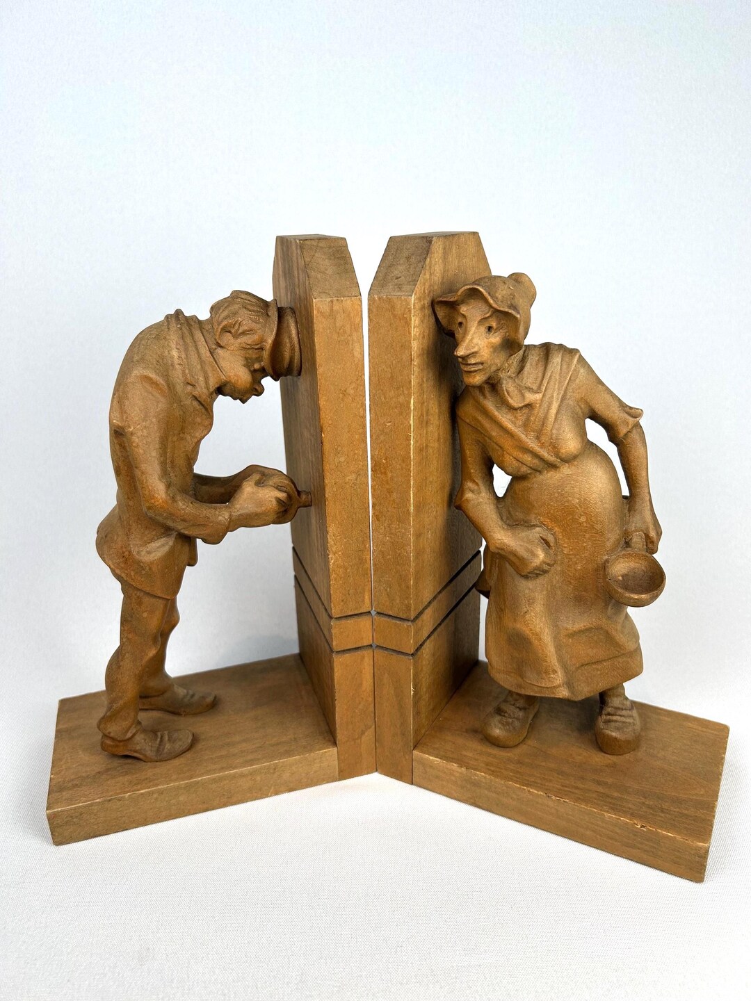 Original Bookends Made of Hand-carved Wood Gift for Married Couple ...