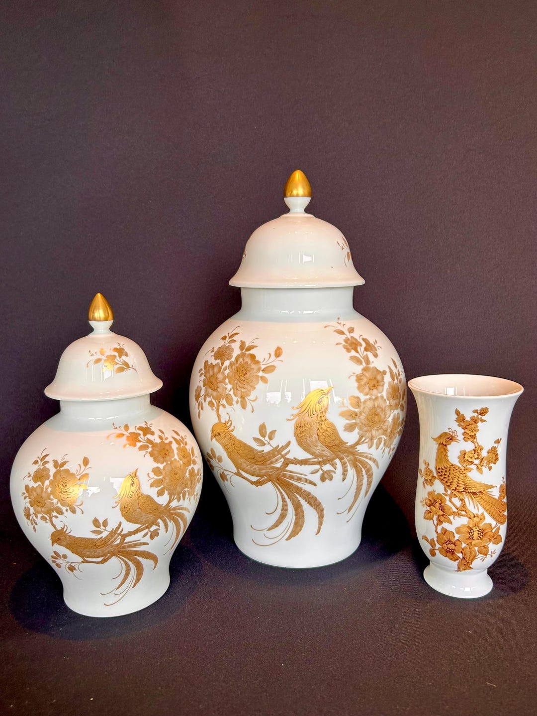 Elegant Vases by Kaiser Porcelain Floral Design Porcelain Vase Golden ...