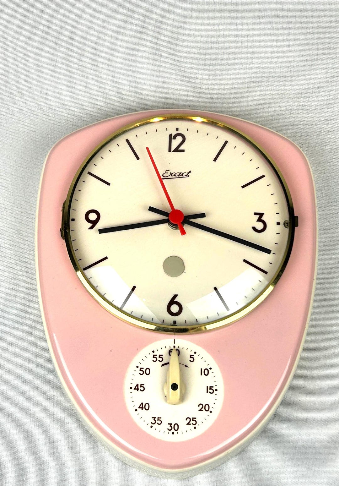 1950s Kitchen Clock | Porcelain Wall Clock With Mechanical Timer ...