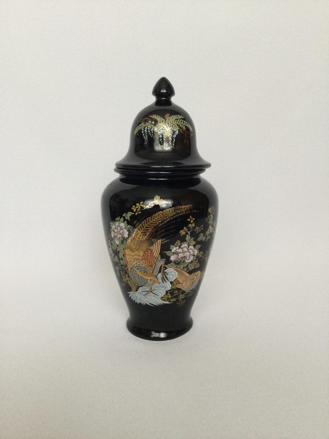 Artistic Vase With Peacock and Flowers Asian Porcelain Vase Asian Art ...