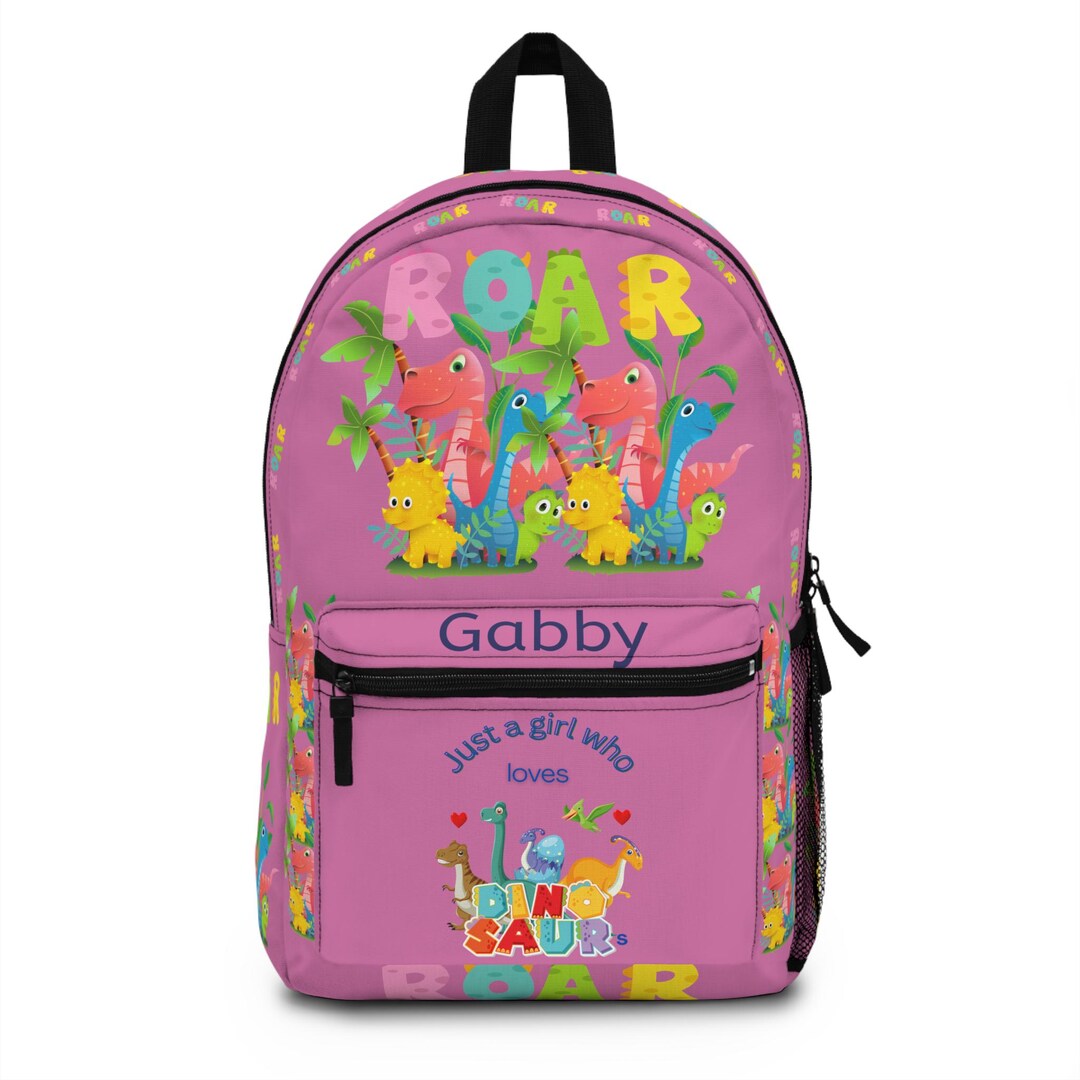 Personalized Dinosaur Backpack: Girls School Travel Bag - Etsy