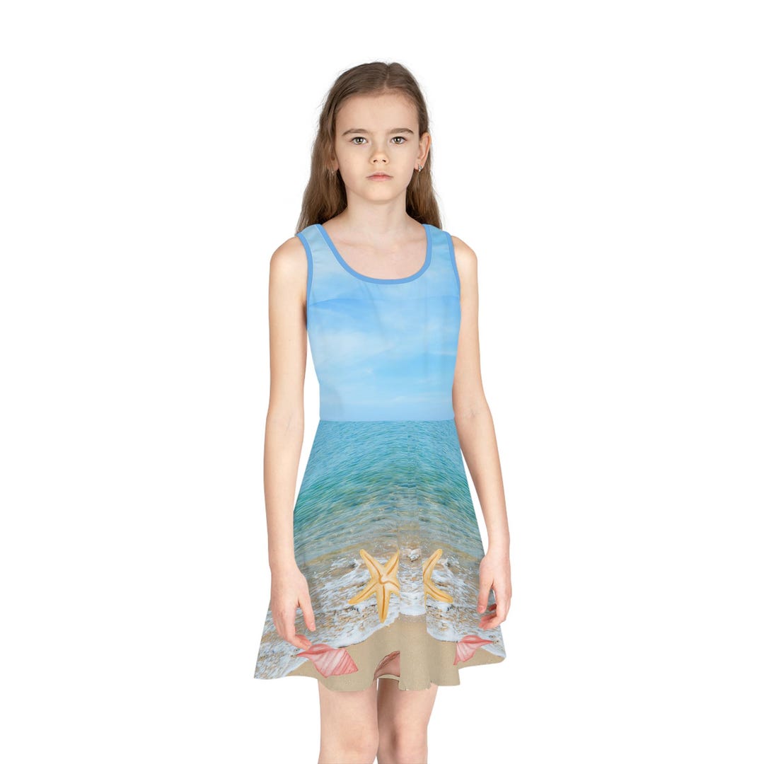 Seashells Sundress: Beach Theme Sleeveless Dress for Girls - Etsy