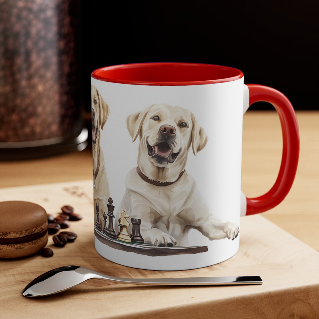 Labrador Retrievers With Chess Sets Coffee Mug, Two-tone, Ceramic ...
