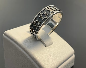 Star of David Ring,classic Design Sterling Silver and Blue Enamel ...