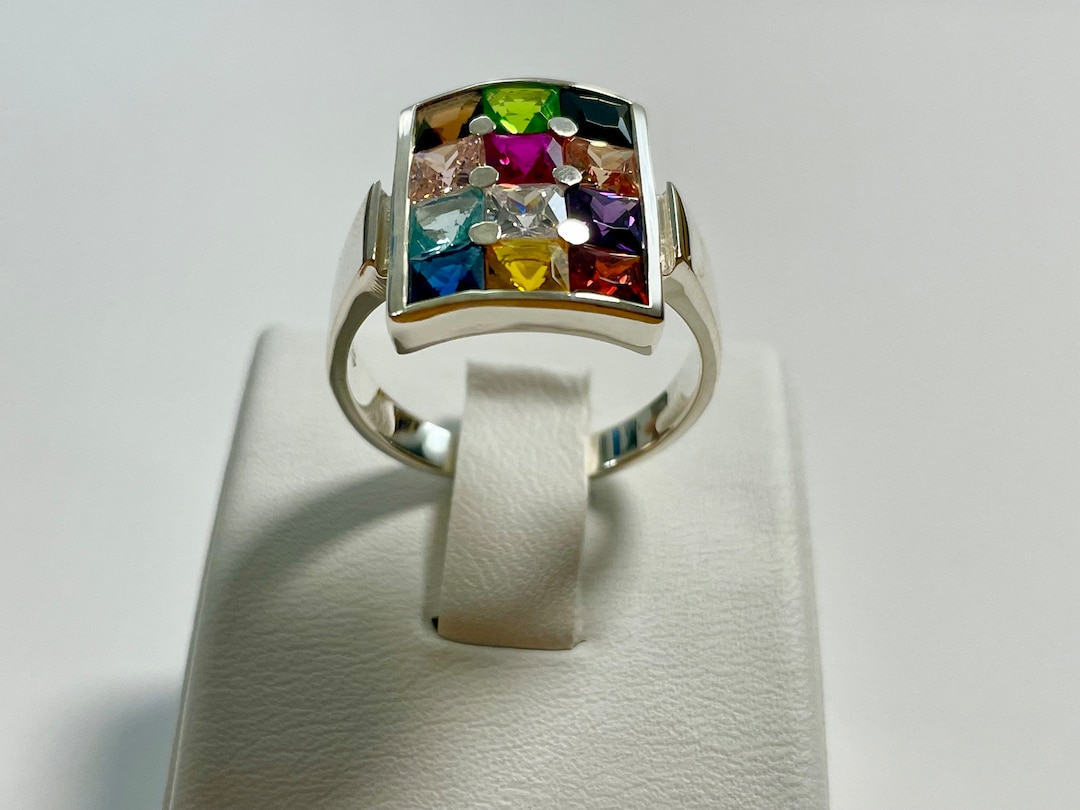 Sterling Silver Hoshen Ring: 12 Tribes Judaica Gemstone Ring - Etsy