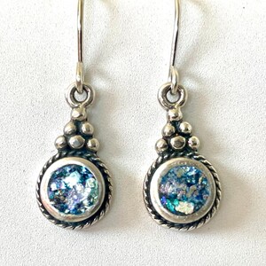 Filigree Dangle Earrings: Roman Glass & Sterling Silver Judaica Jewelry ...