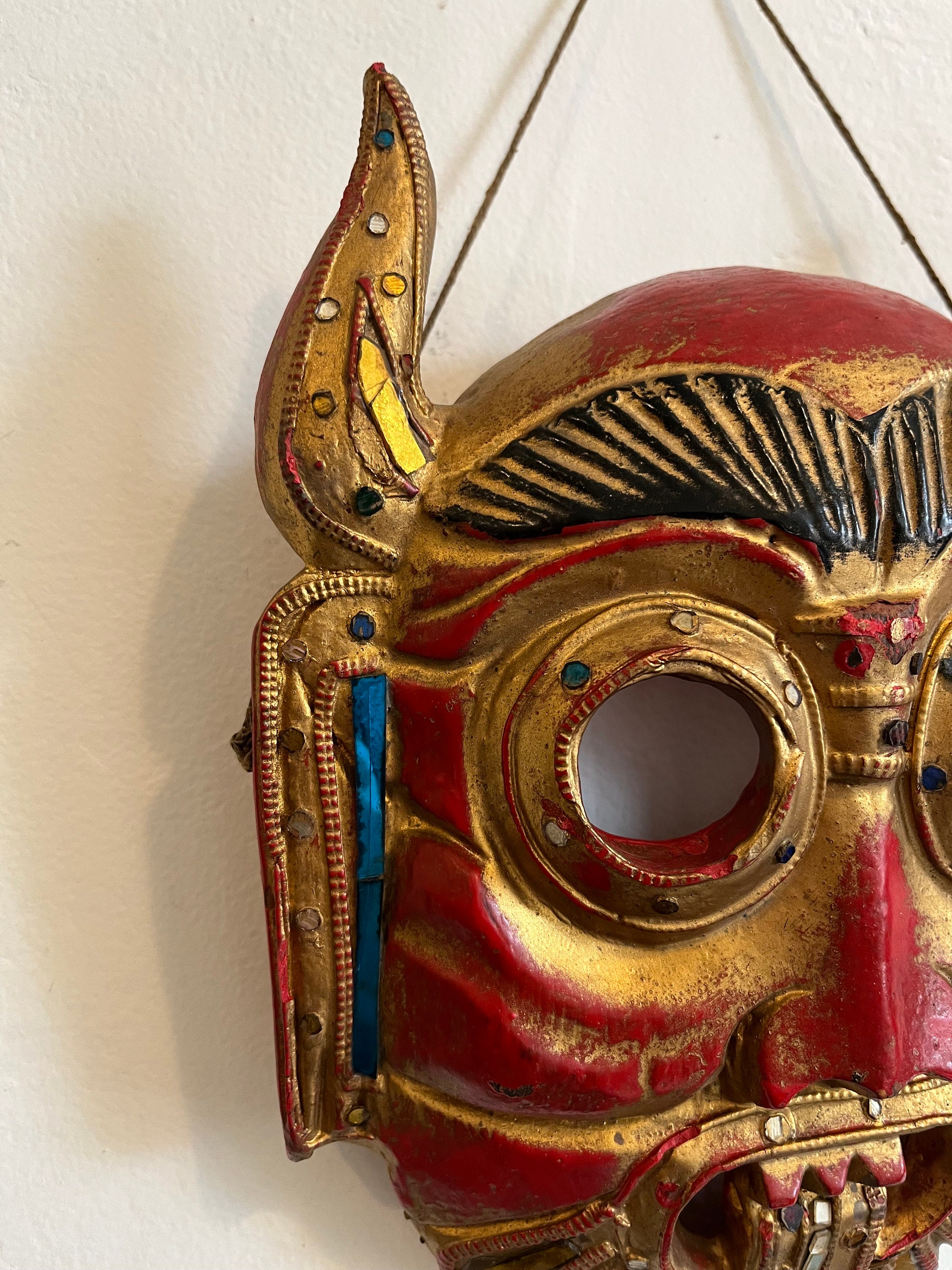 African Red Tribal Mask - Etsy