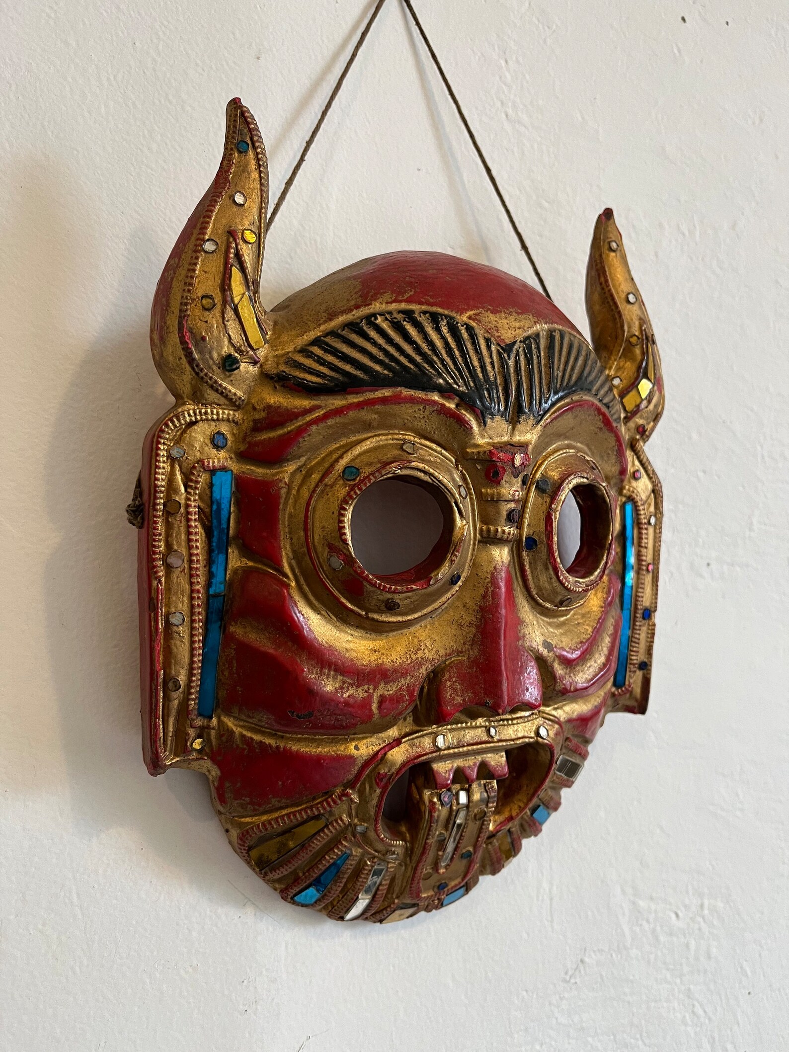 African Red Tribal Mask - Etsy