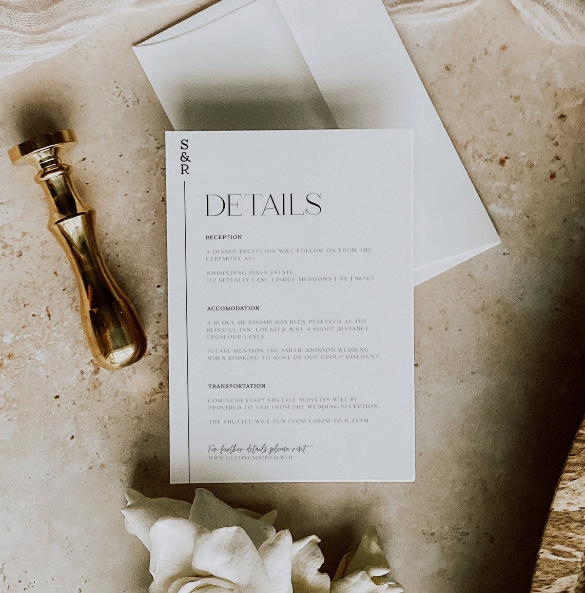 MINIMALIST WEDDING EDITABLE Details Card, Wedding Details Card Template ...