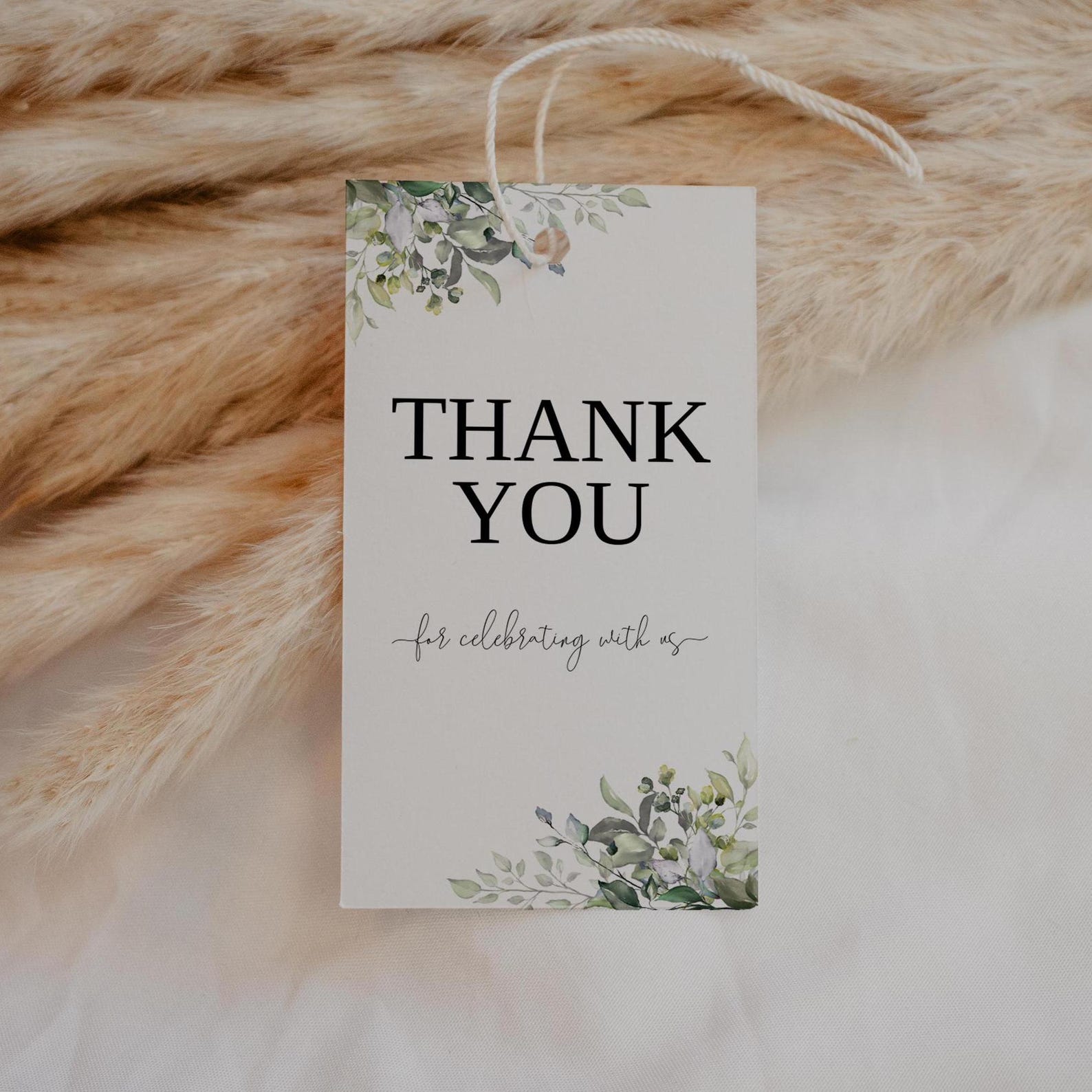 SAGE GREEN FAVOR Tag Template, Wedding Favor Tag, Greenery Favor Tag ...