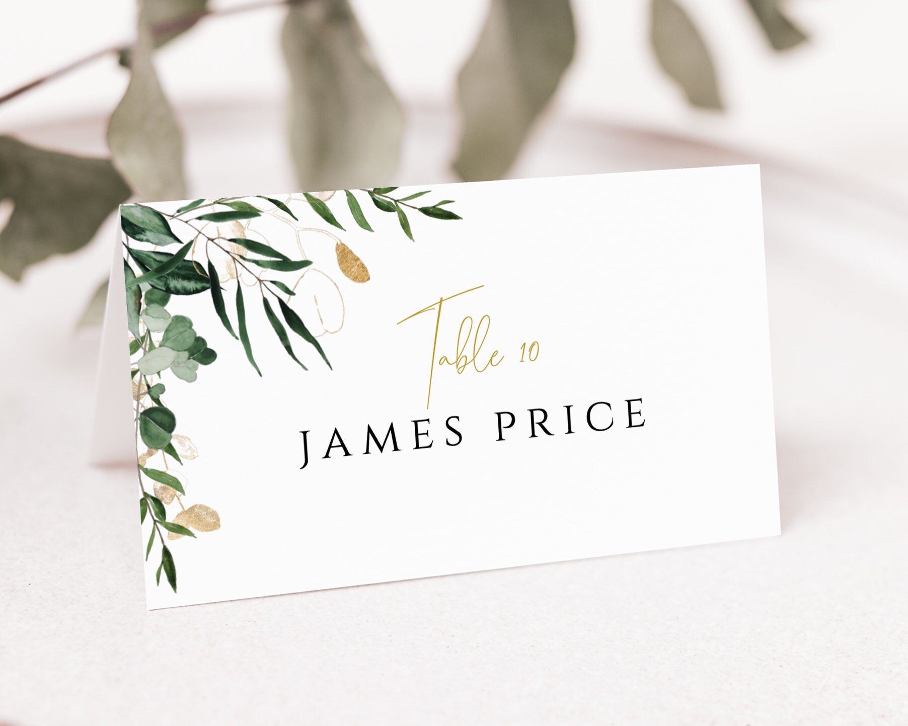 WEDDING PLACE CARD Template, Editable Place Card, Wedding Table Name ...