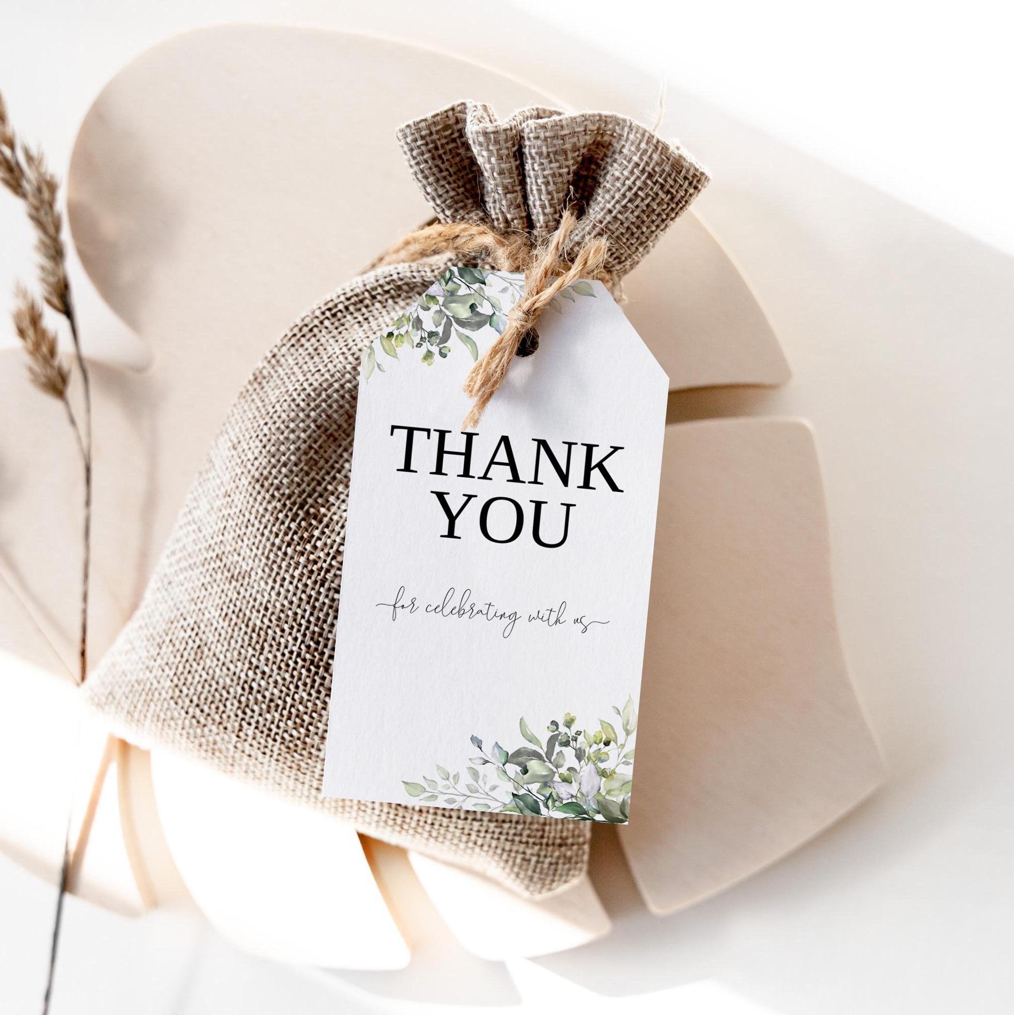 SAGE GREEN FAVOR Tag Template, Wedding Favor Tag, Greenery Favor Tag ...