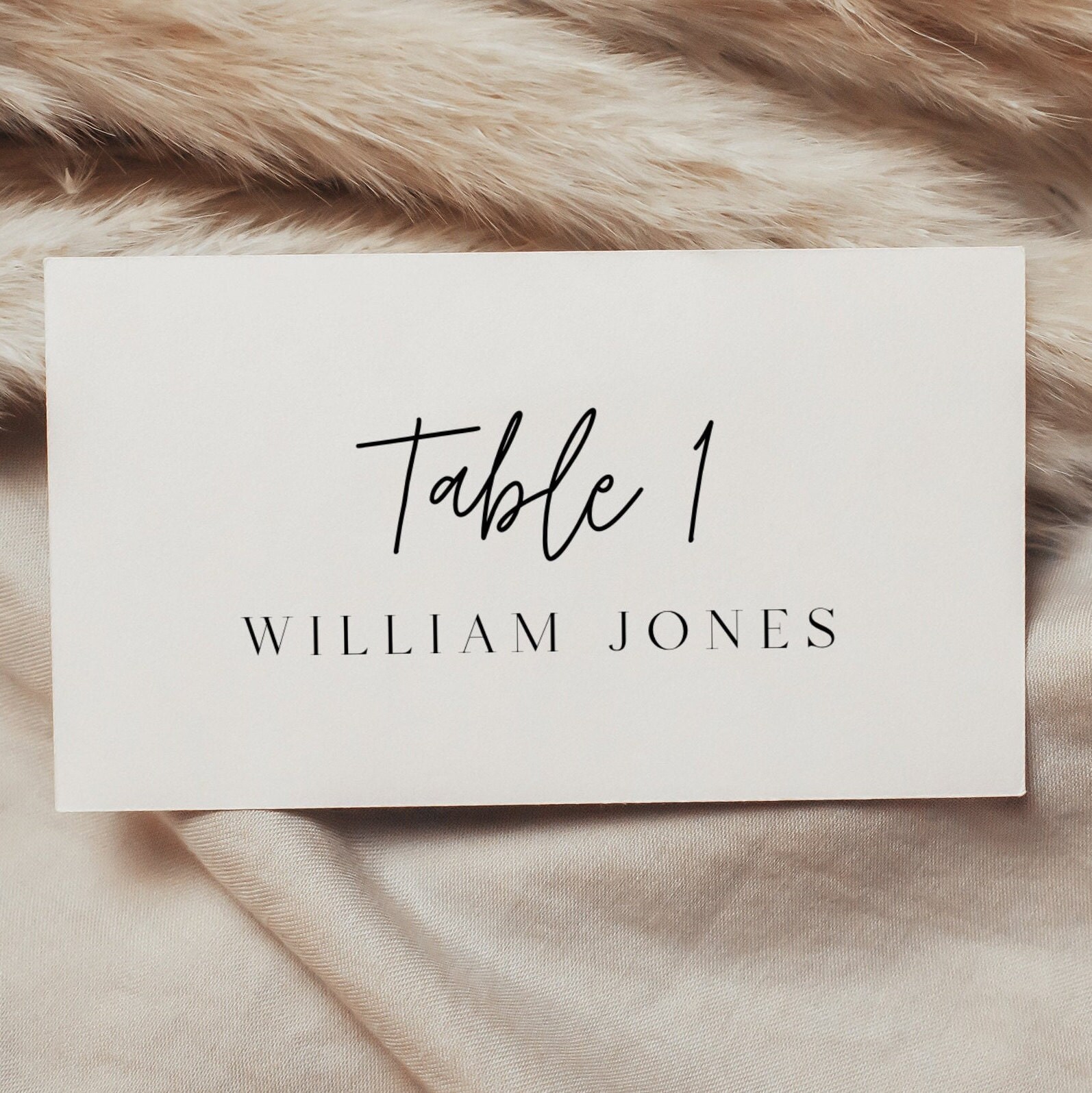 MODERN WEDDING PLACE Card Template, Editable Place Card, Wedding Table ...