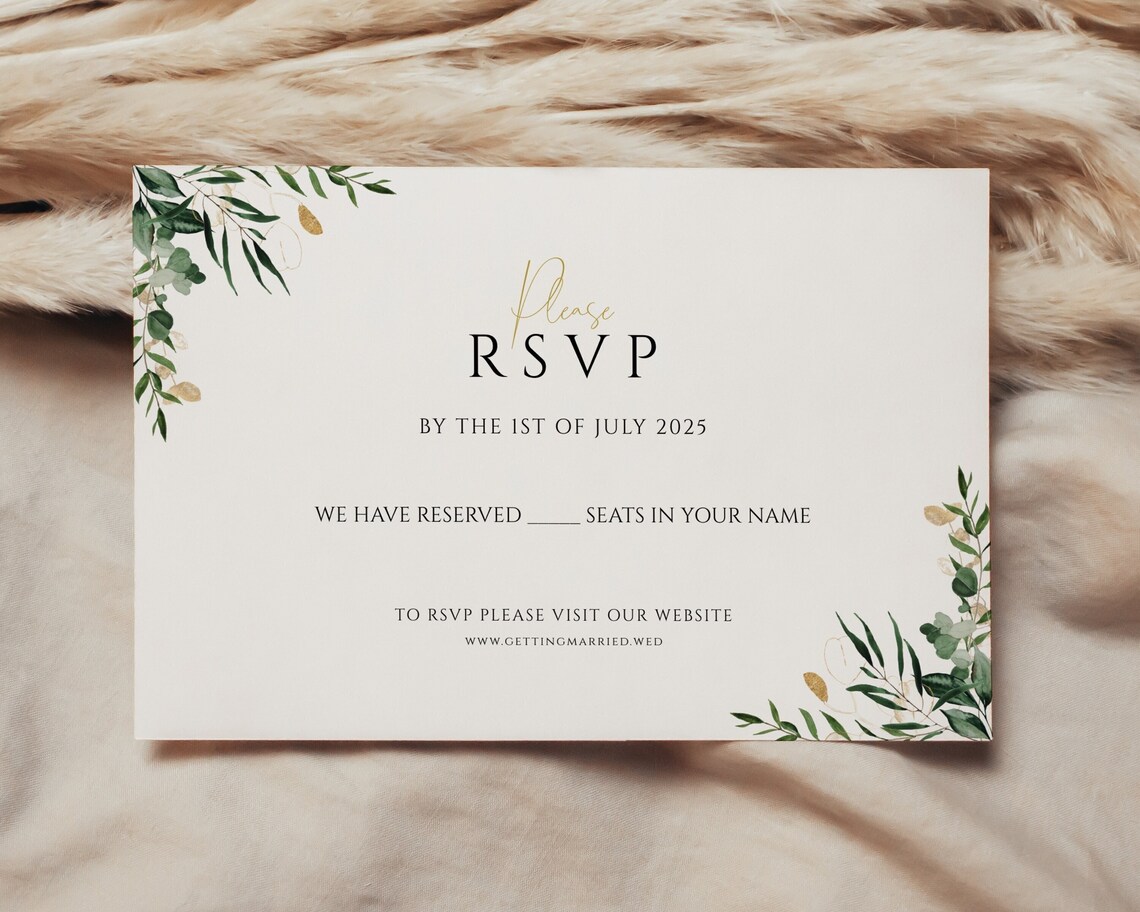RSVP WEDDING CARD Template, Rsvp Wedding Card, Editable Rsvp Card, Rsvp ...