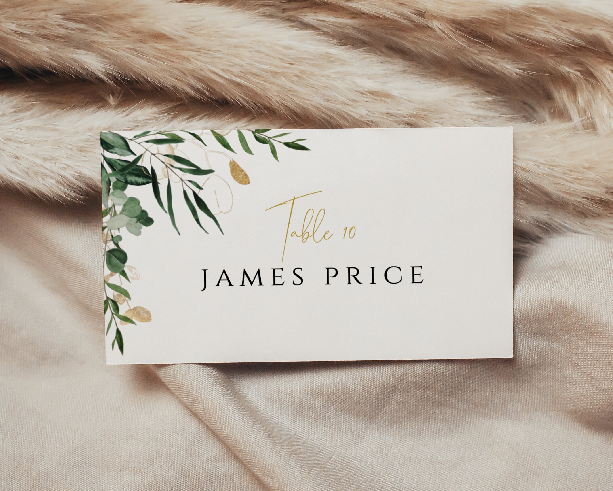 WEDDING PLACE CARD Template, Editable Place Card, Wedding Table Name ...