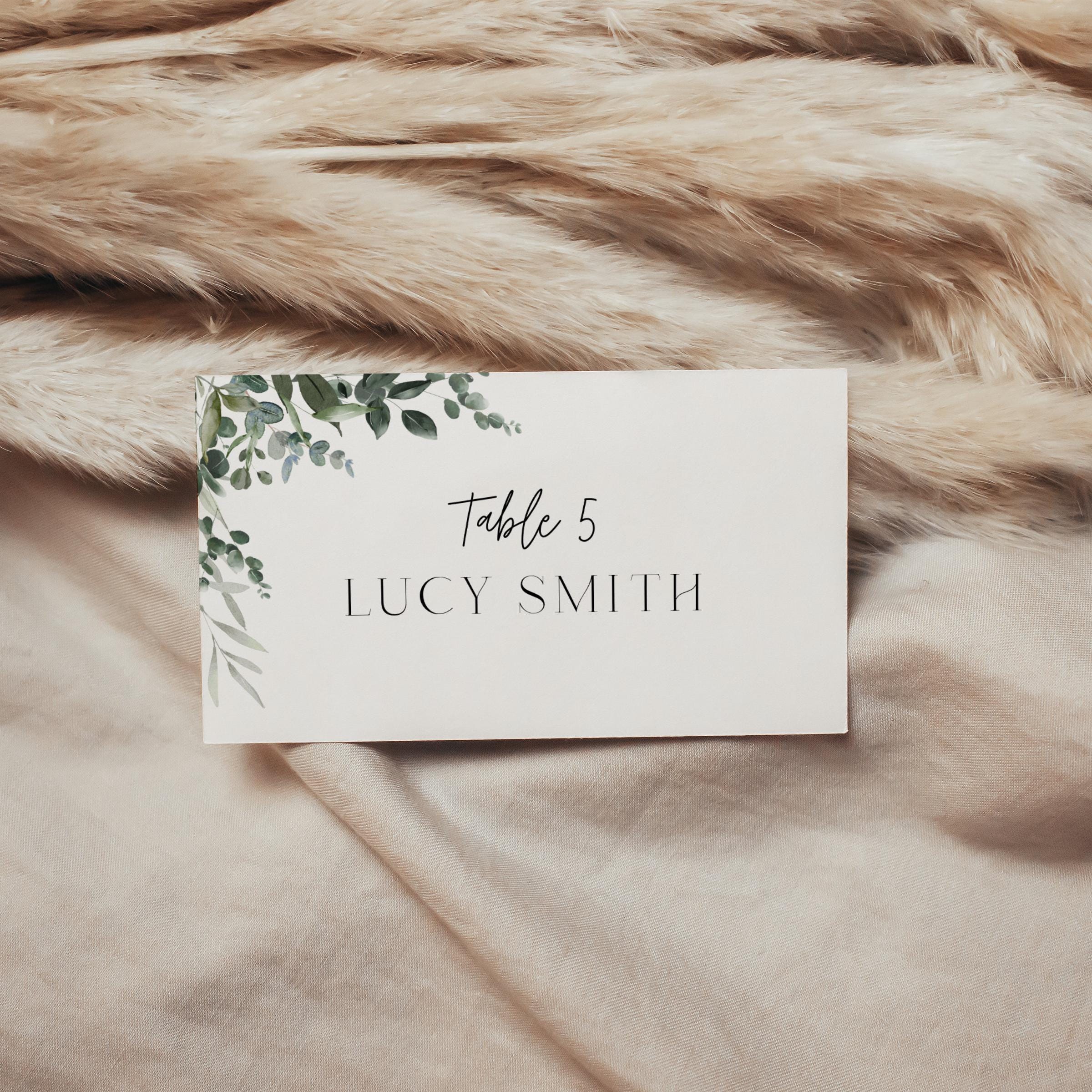 EUCALYPTUS PLACE CARD Template, Editable Place Card, Eucalyptus Wedding ...