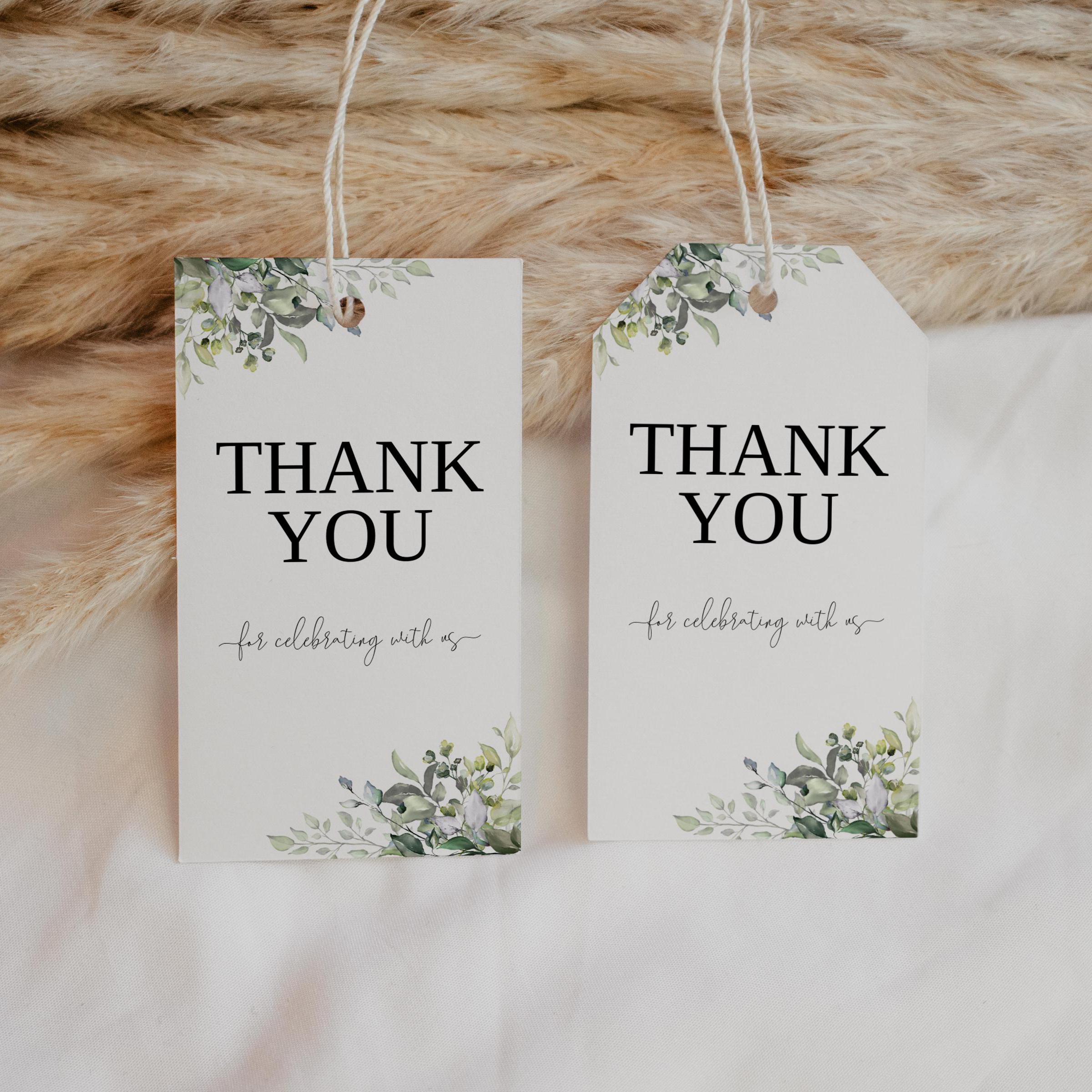 SAGE GREEN FAVOR Tag Template, Wedding Favor Tag, Greenery Favor Tag ...