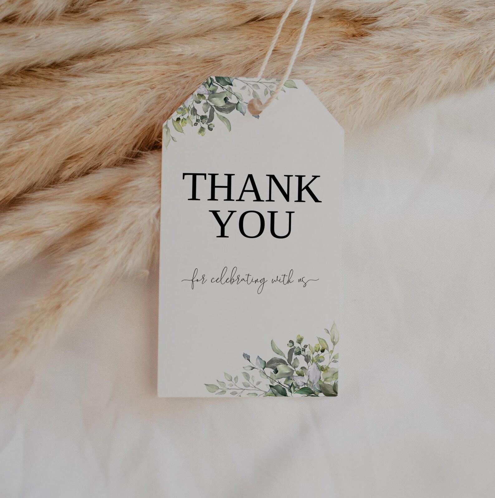 SAGE GREEN FAVOR Tag Template, Wedding Favor Tag, Greenery Favor Tag ...