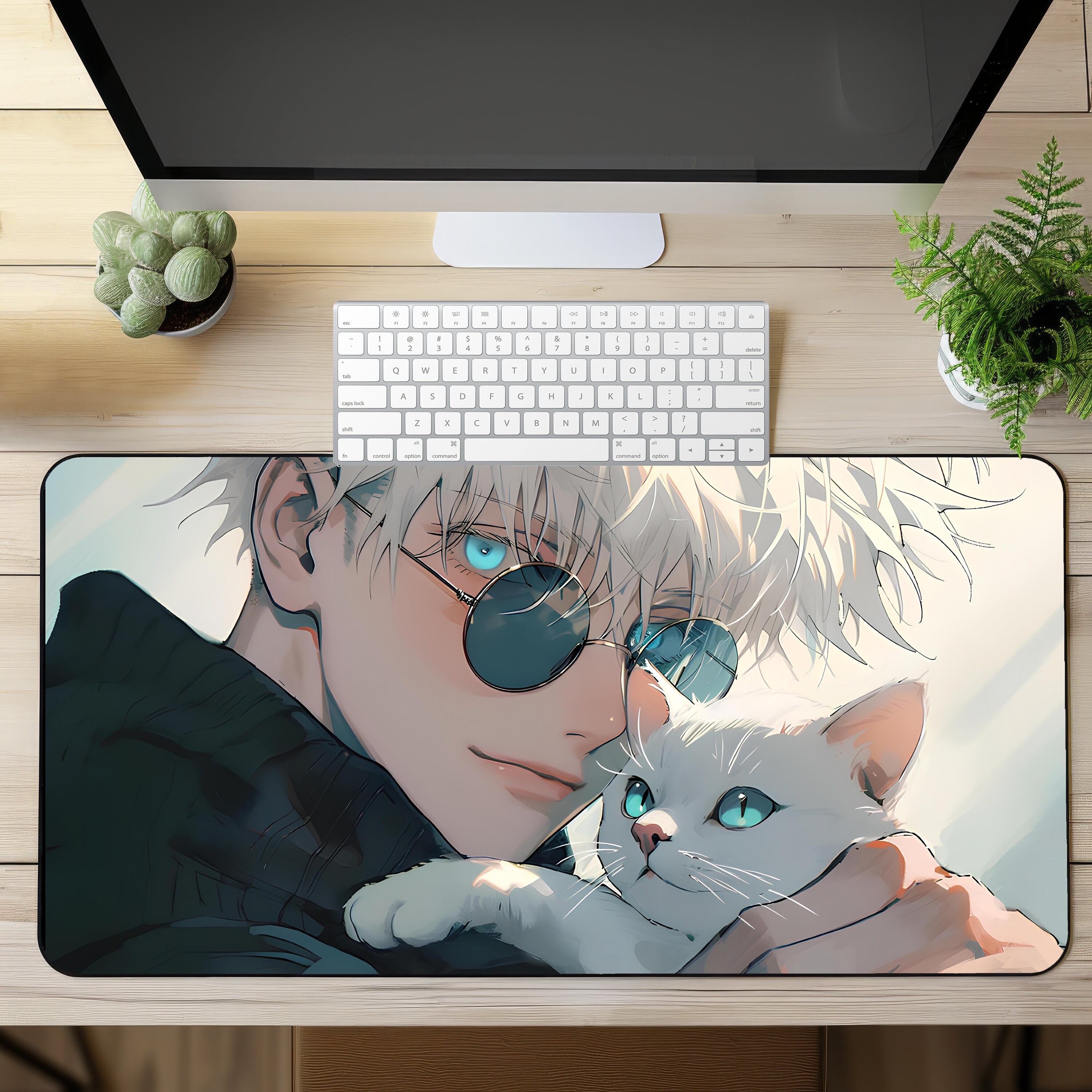 Anime Jjk Mousepad Jujutsu Gojo Satoru Cat Kaisen Desk Mat for Home ...