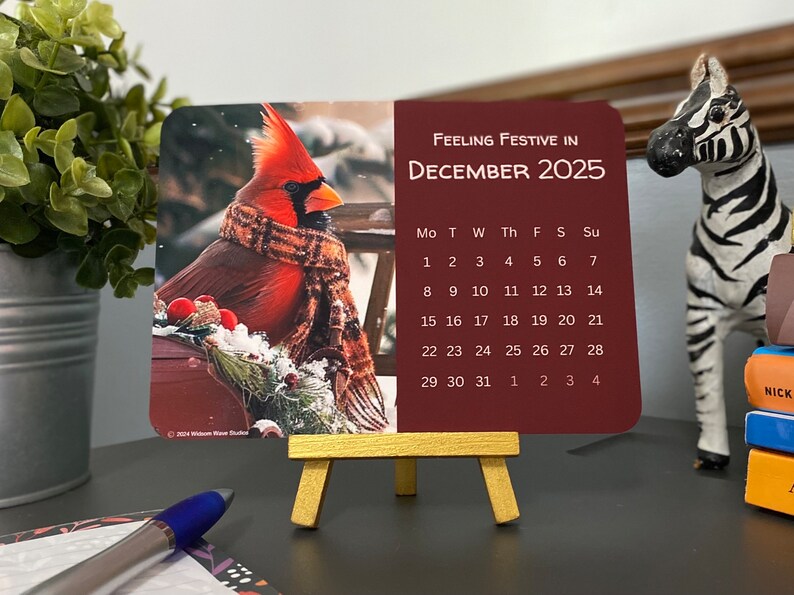 2025 Calendar, Bird Calendar, Desk Calendar, Monthly Calendar, Backyard ...