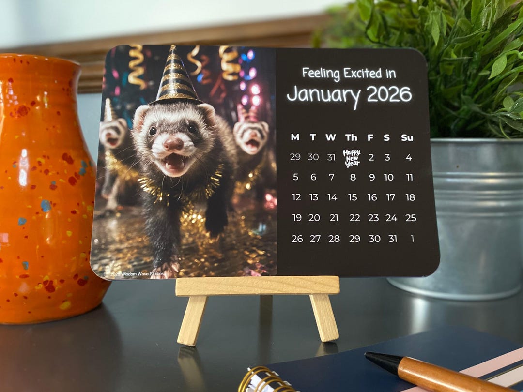 2026 Calendar, Ferret Calendar, Desk Calendar, Monthly Calendar, Ferret ...