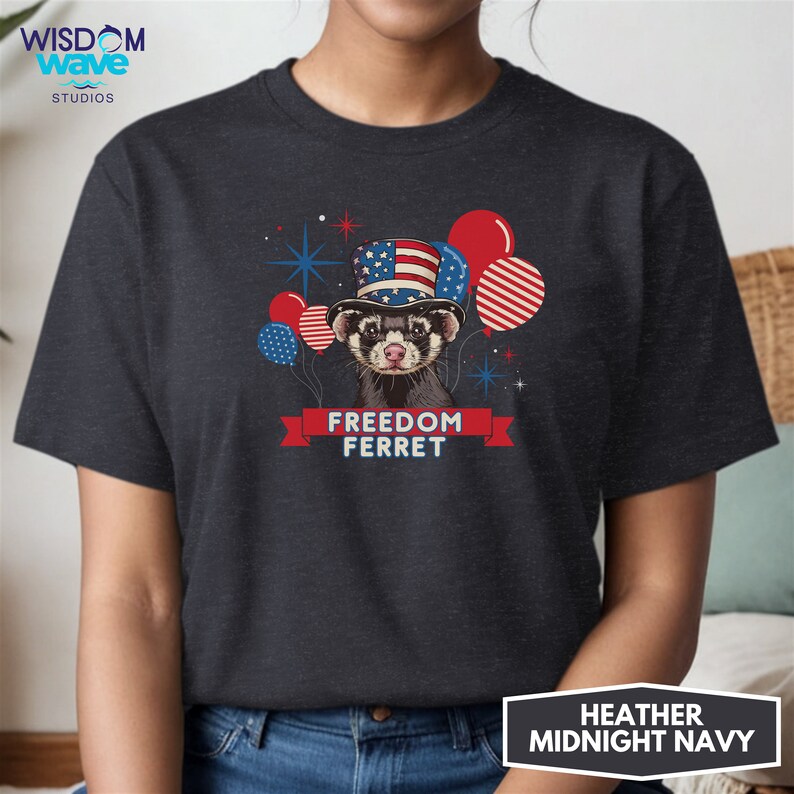 Cute and Funny Ferret Shirt, 4th of July Shirt, Cute Ferret T-shirt ...