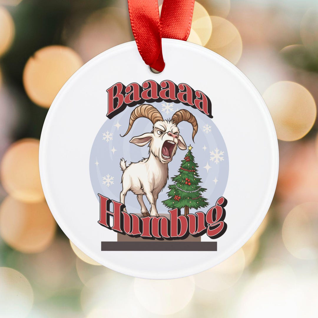 Christmas Goat Ornament, Cute Holiday Goat Ornament, Goat Christmas ...