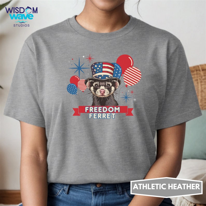 Cute and Funny Ferret Shirt, 4th of July Shirt, Cute Ferret T-shirt ...