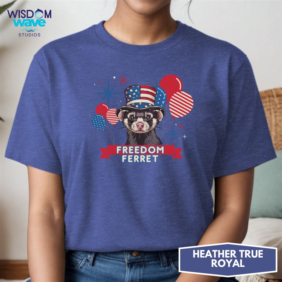 Cute and Funny Ferret Shirt, 4th of July Shirt, Cute Ferret T-shirt ...