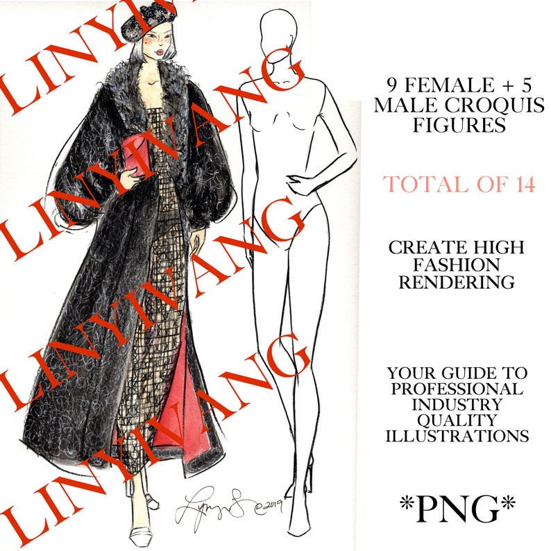 Fashion Design Templates/croquis for Illustration - Etsy