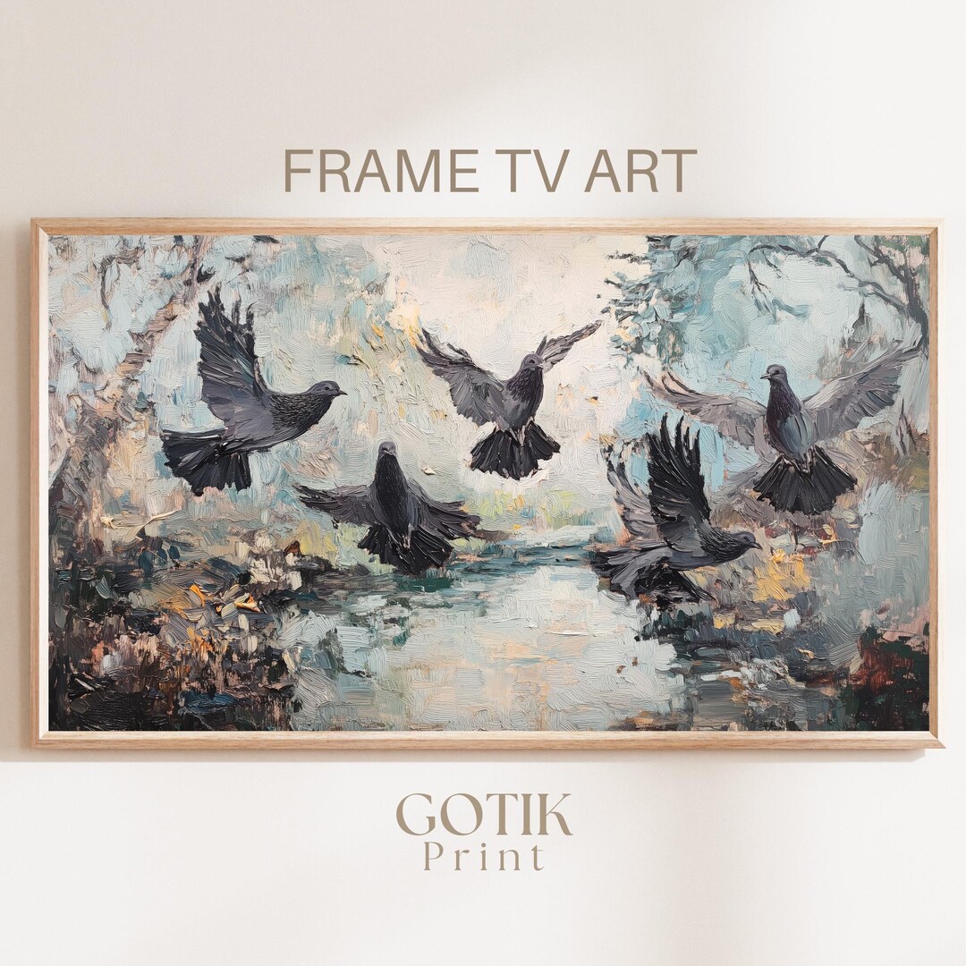 Impressionist Doves Frame TV Art | Vintage Oil Painting of Pigeons ...