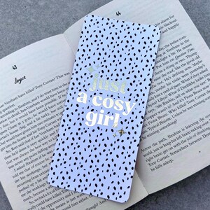 Book Tracker Bookmark Reading List Bookmark Black Polka Dot Cute ...