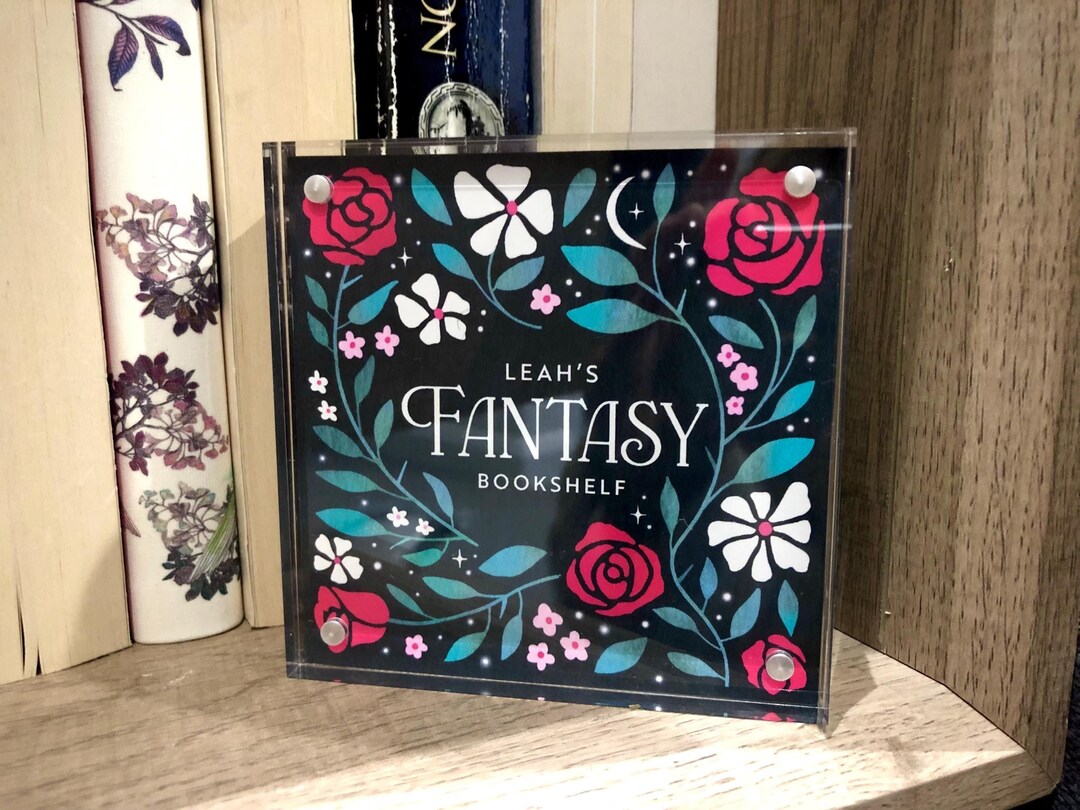 Fantasy Library Sign Custom, Personalised Bookshelf Accessory for Book ...
