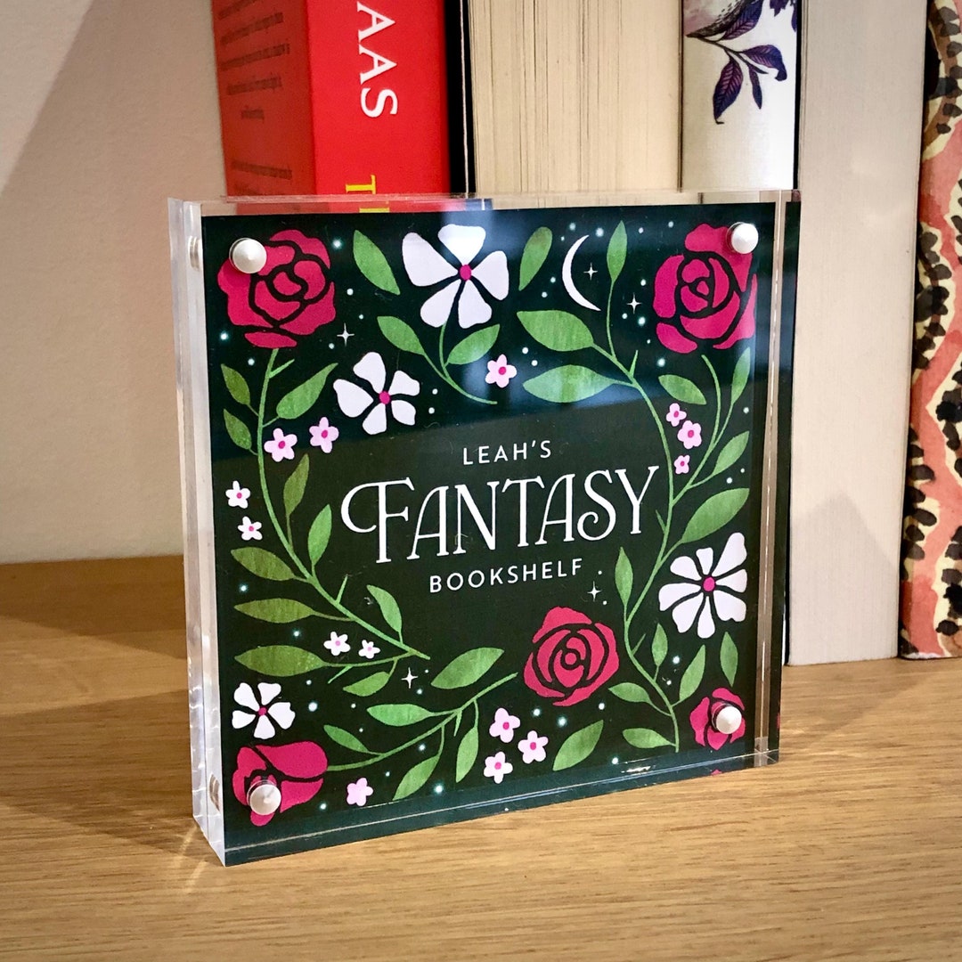 Library Sign Personalised for Fantasy Reader, Bookshelf Accessory for ...