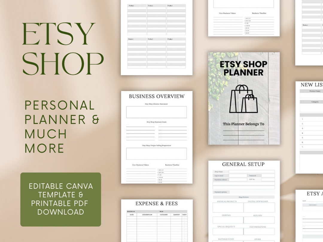 Etsy Shop Planning Template - Etsy