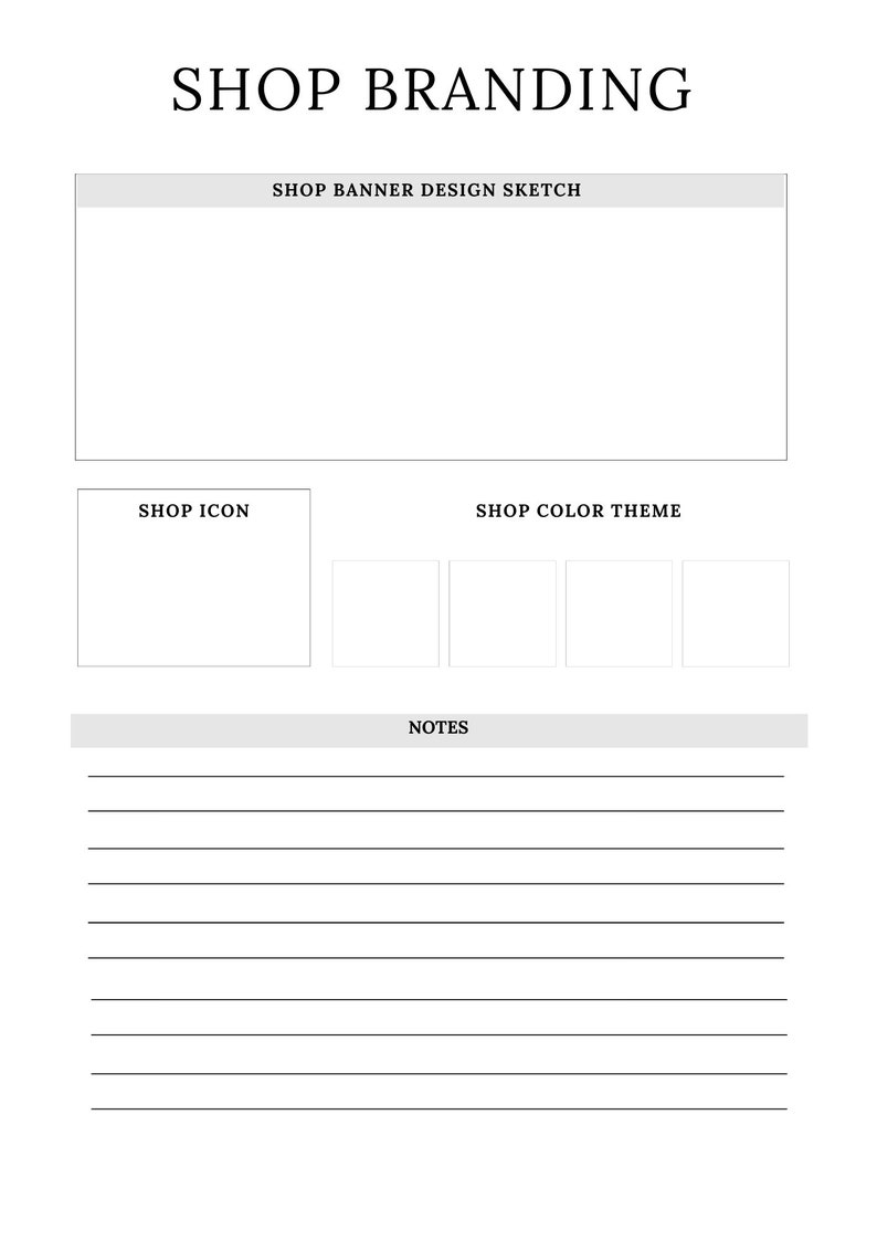 Etsy Shop Planning Template - Etsy