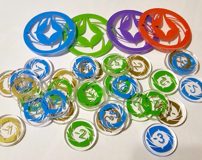 Lorcana Lore & Damage Counter Tracker Combo - Acrylic Circle Token With ...