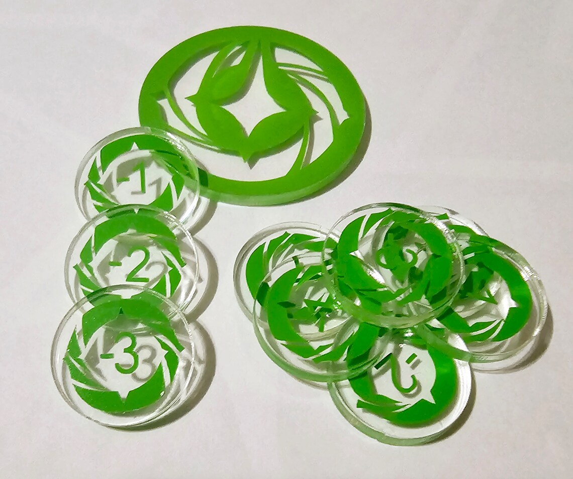 Lorcana Lore & Damage Counter Tracker Combo Acrylic Circle Token With ...