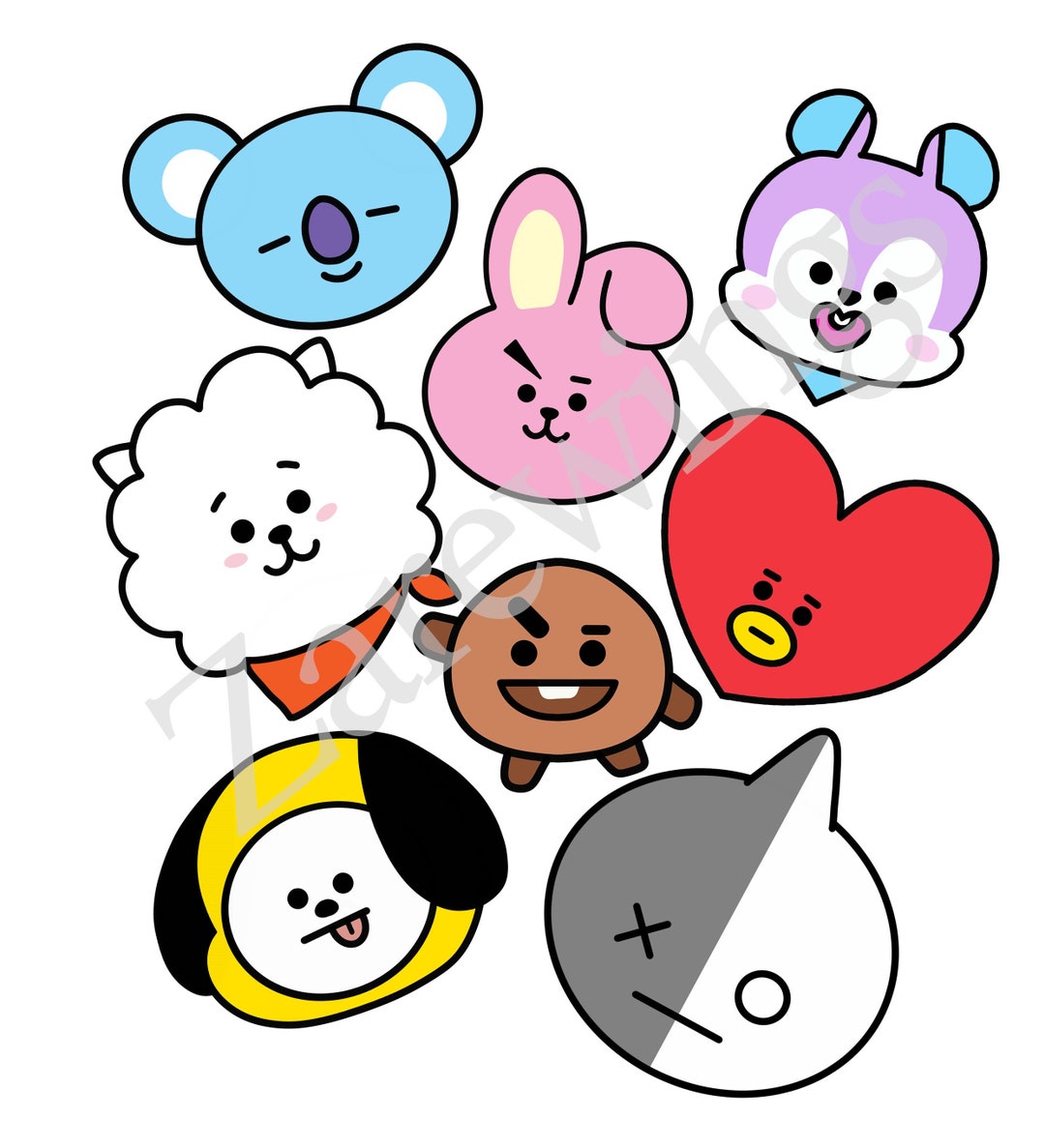Bt21 8 Downloadable Designs so You Can Put It Wherever You Want - Etsy