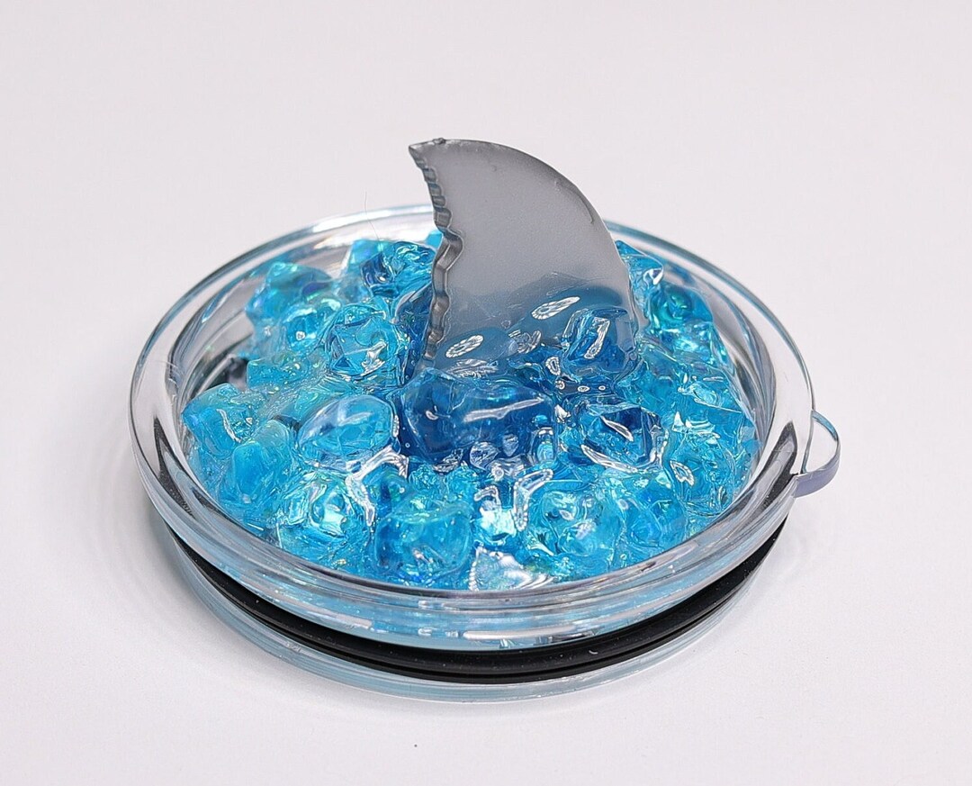 3D Shark Fin Tumbler Lid, 20oz or 30oz Tumbler, Custom Shark Fin Ice ...