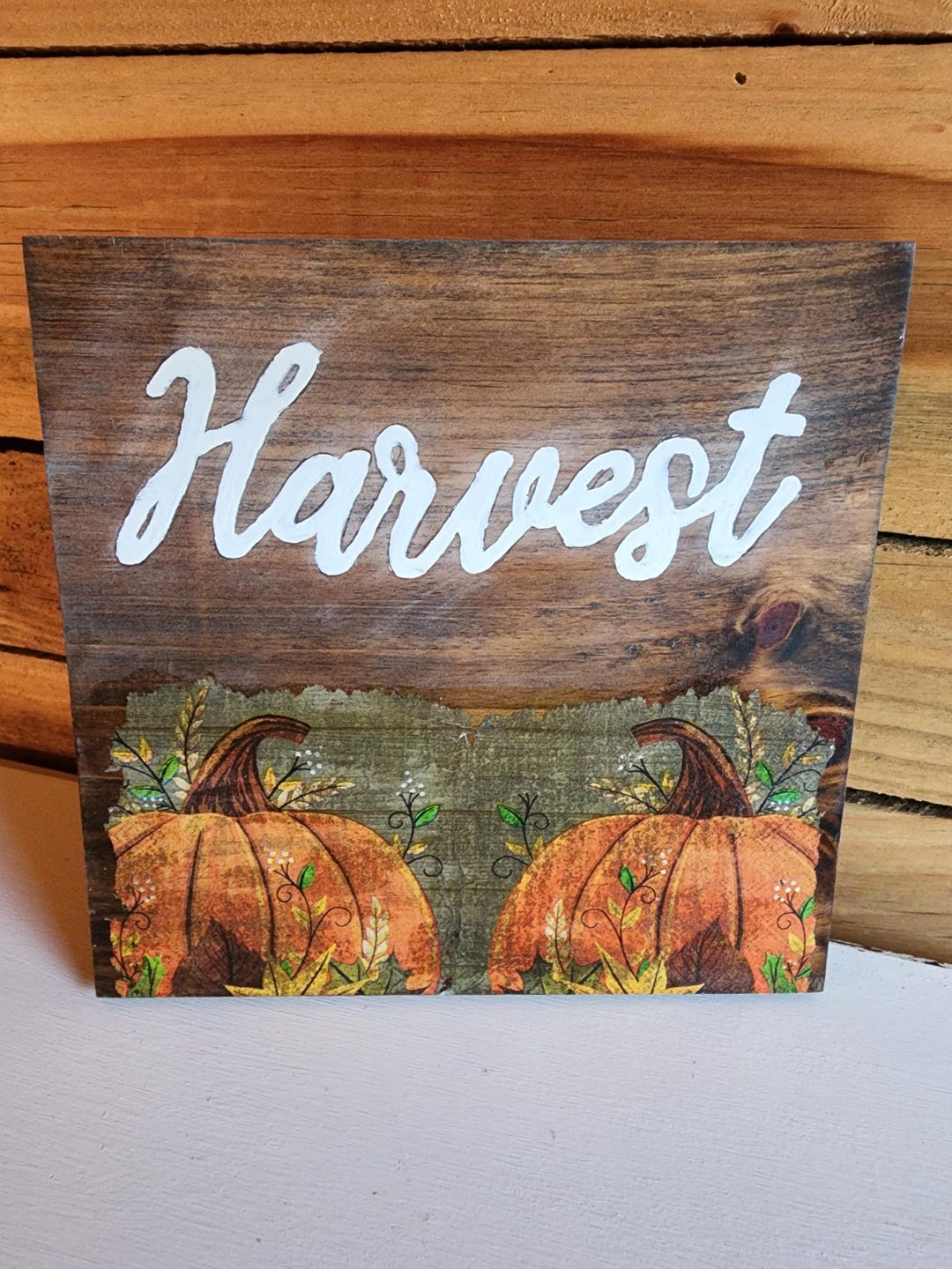 Wooden Fall Harvest Plaque - Etsy